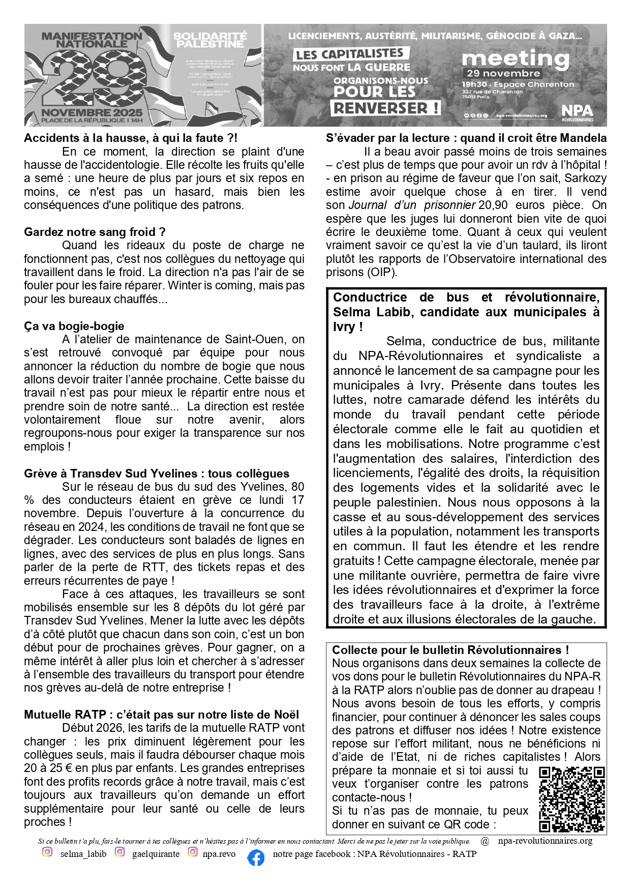 Bulletin RATP - NPA Révolutionnaires
