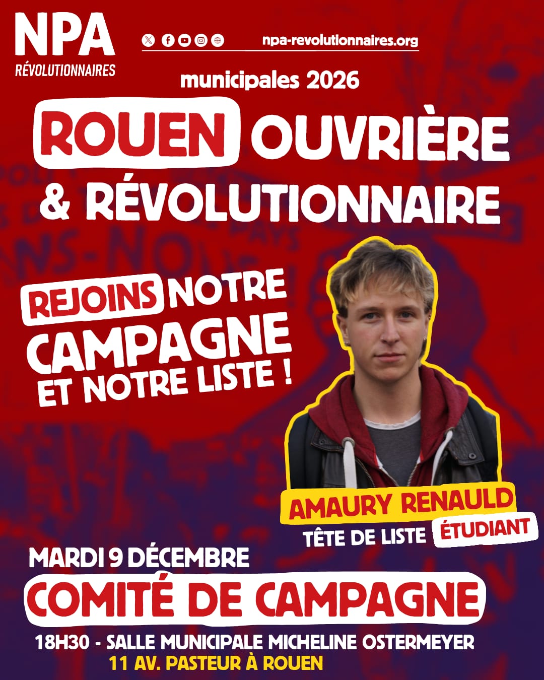 À Rouen, aux élections municipales de 2026, le NPA-Révolutionnaires ...